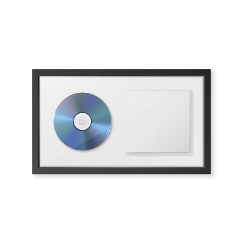 Realistic 3d yellow golden cd label Royalty Free Vector