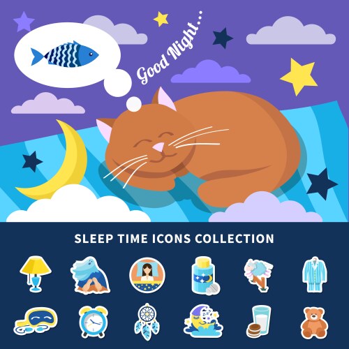 Elementary class bedtime character Royalty Free Vector Image