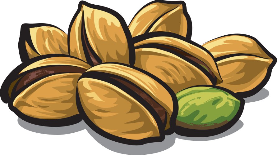 Pistachios icon cartoon style Royalty Free Vector Image
