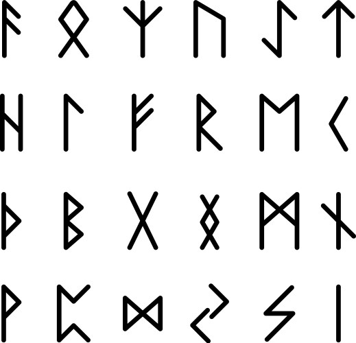 Viking runes - elder futhark alphabet Royalty Free Vector