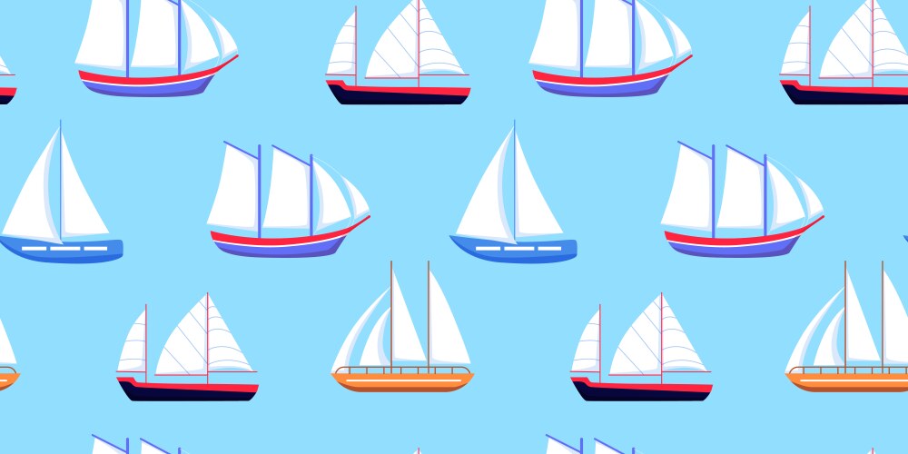 Boats in the sea pattern background 2 Royalty Free Vector