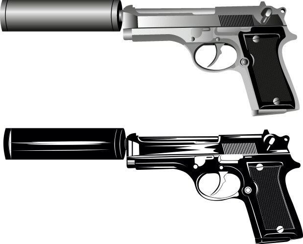 Luger p08 parabellum retro pistol Royalty Free Vector Image