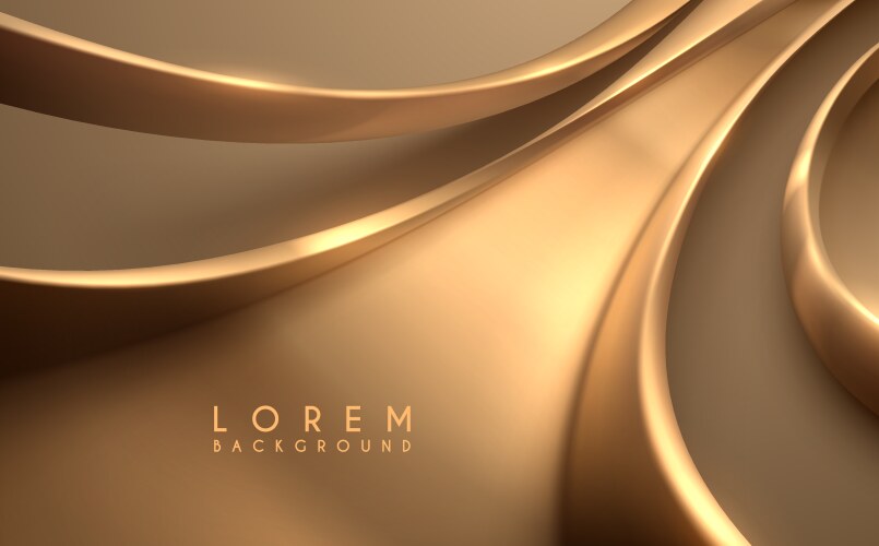 Abstract soft gold shapes and lines background Vector Image