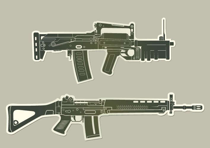 Vintage modern automatic assault rifle template Vector Image