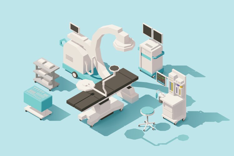 Operating room robotic surgical systems medical Vector Image