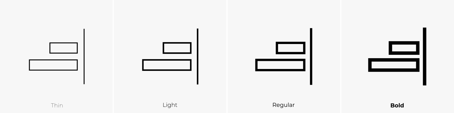 Bullet list icon thin light regular and bold Vector Image