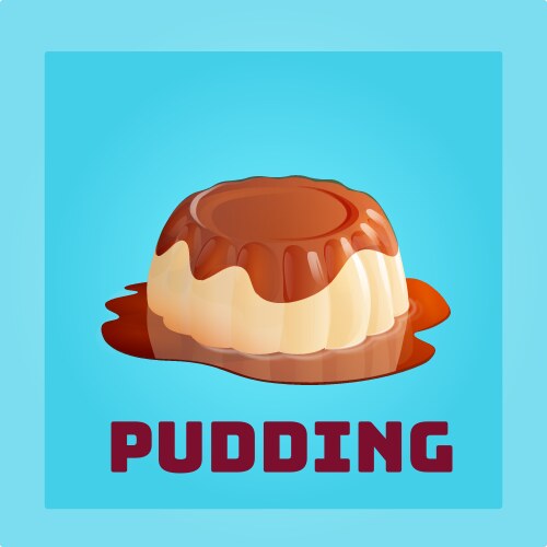 Vanilla pudding with chocolate topping Royalty Free Vector