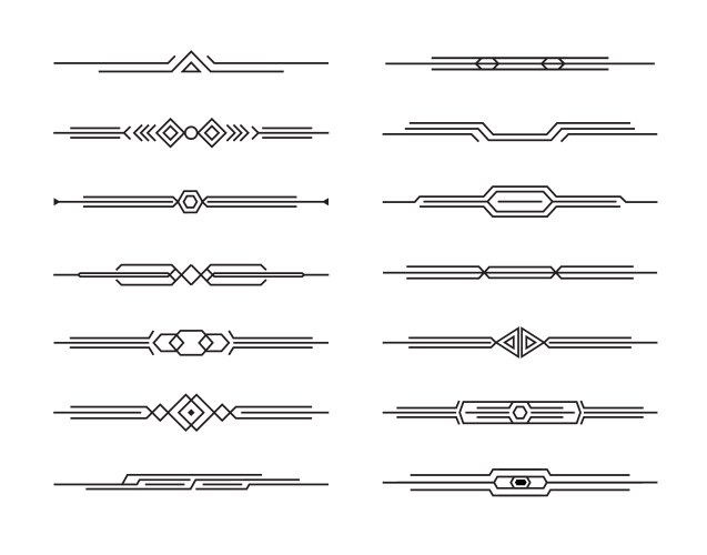 Abstract dividers set geometric lines Royalty Free Vector