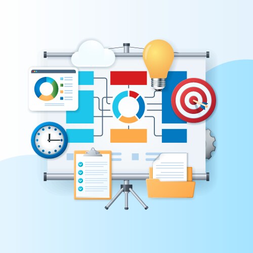Project management mind map scheme diagram Vector Image