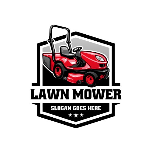 Lawn mower and service logo Royalty Free Vector Image