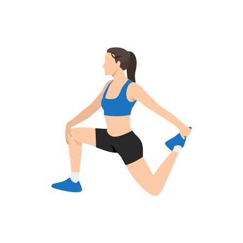 Woman doing quadriceps stretch cool down Vector Image