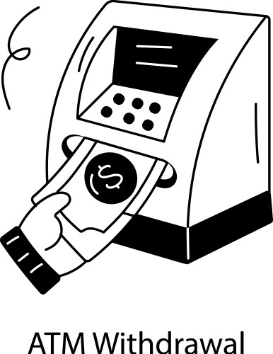 Atm slip Royalty Free Vector Image - VectorStock