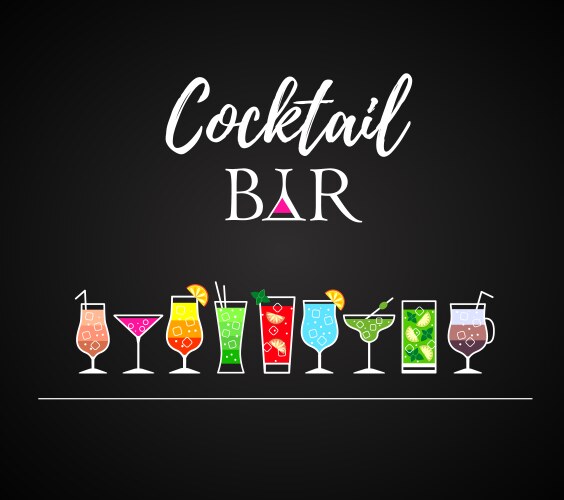Cocktail summer party design menu background Vector Image