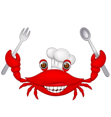 Cute crab cartoon character skating Royalty Free Vector