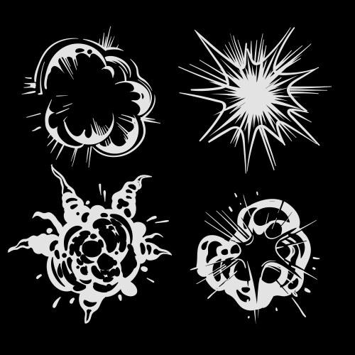 Cartoon explosion effect comic energy blast Vector Image