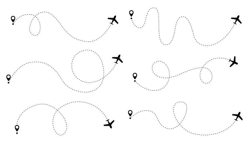 Airplane Dotted Line Vector Images (over 2,200)