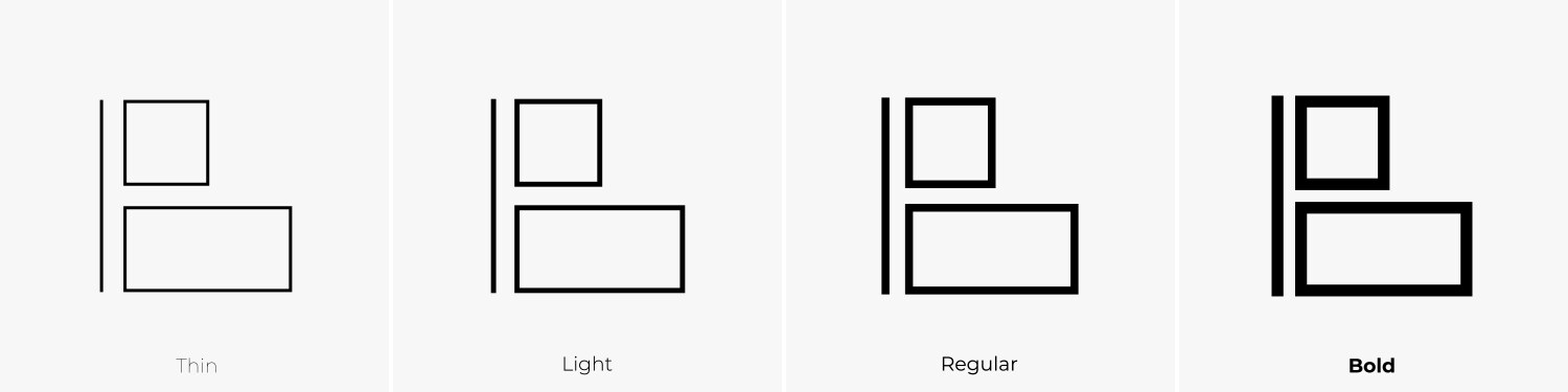 Align objects icon thin light regular and bold Vector Image