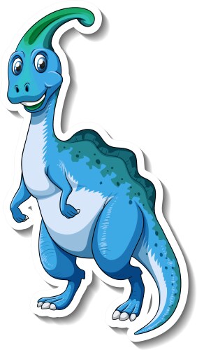 Cute blue dinosaur character Royalty Free Vector Image