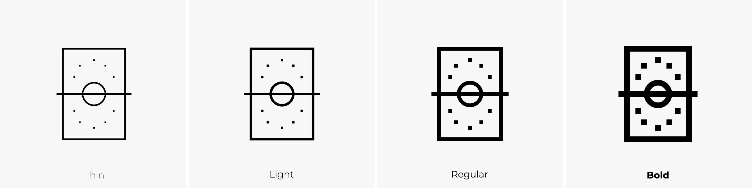 Align objects icon thin light regular and bold Vector Image