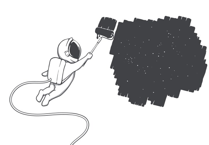 Spaceman on the moon Royalty Free Vector Image