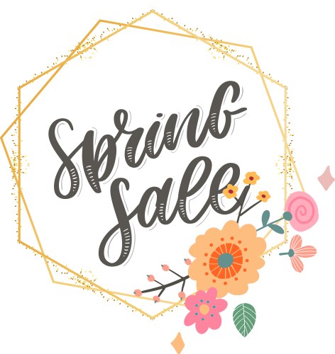 Spring sale word hanging on leaves with strings Vector Image
