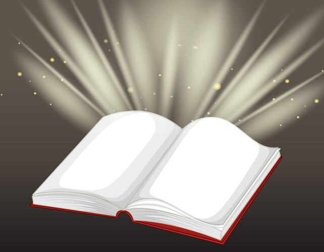Open book with magical light religion object Vector Image