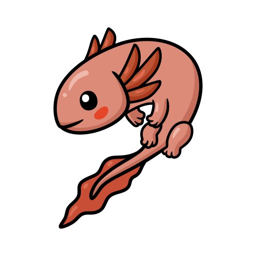 Axolotl marine animal colored cartoon – Royalty-Free Vector | VectorStock