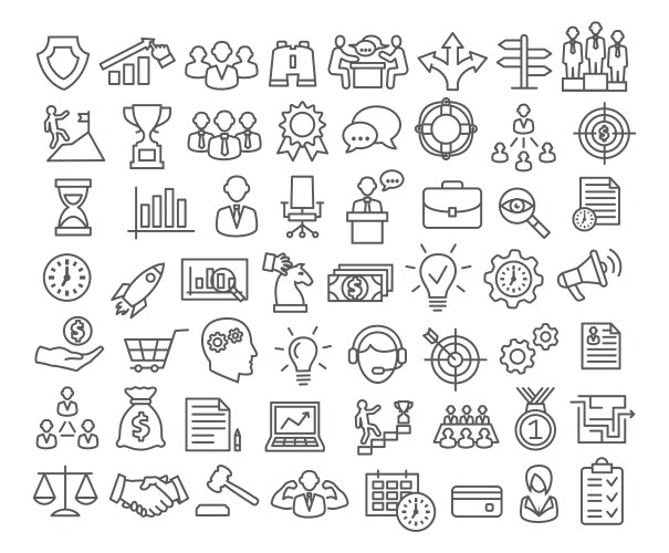 Set flat line icons technology Royalty Free Vector Image