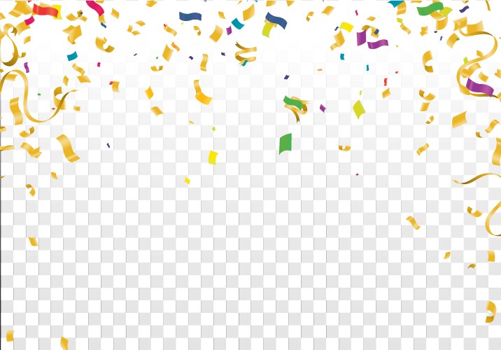 Colorful confetti on transparent background Vector Image