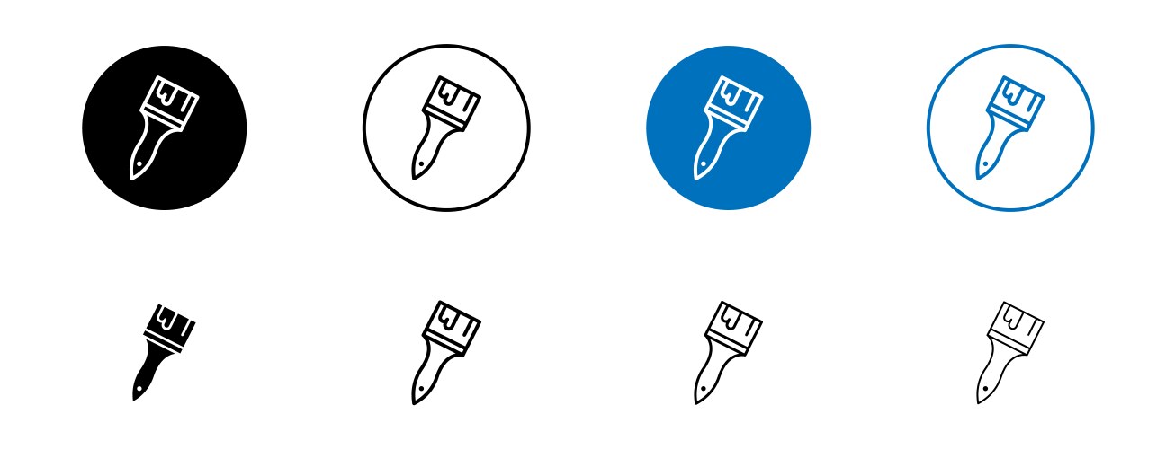 Paint brush icon set painter paintbrush tool Vector Image