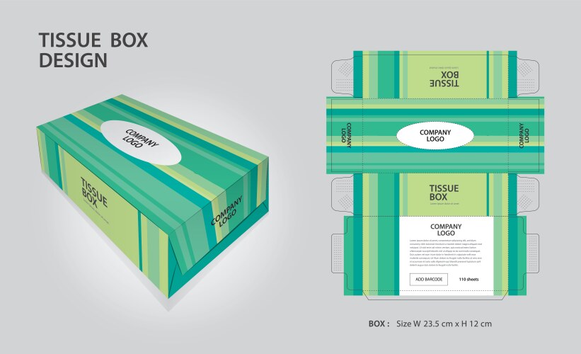 A colorful tissue box Royalty Free Vector Image