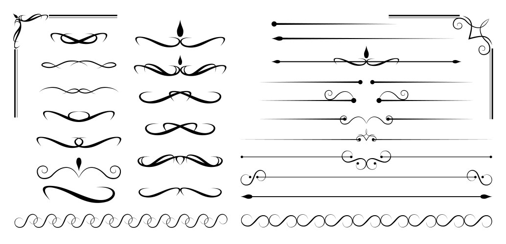 Vintage line separator decorative elegant retro Vector Image