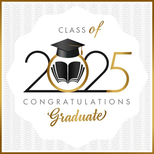 Class of 2025 congratulation graduate logo design Vector Image