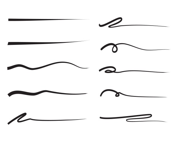 Hand drawn line border set and design elements Vector Image