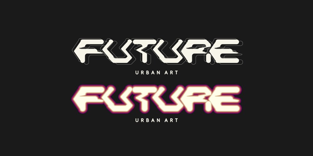 Cyberpunk warning lettering for t-shirt design Vector Image