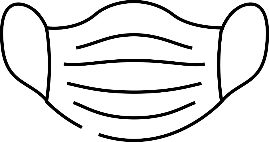 Surgical mask ppe protective equipment icon doodle