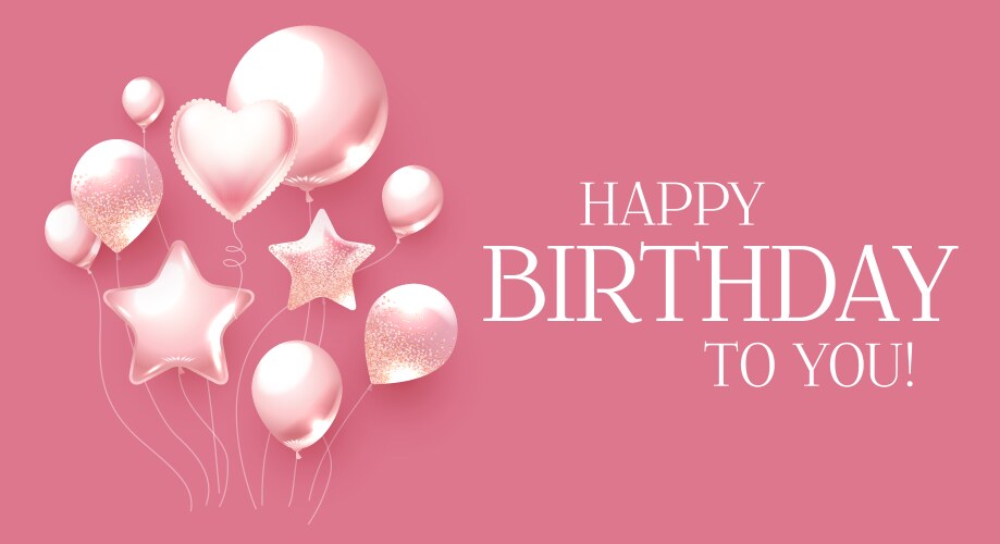 Happy birthday congratulations card template Vector Image