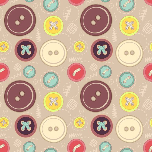 Cute pattern with abstract buttons Royalty Free Vector Image