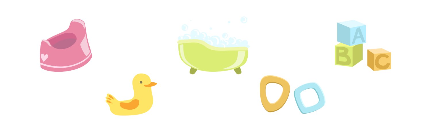 Baby nursery item and infant object set Royalty Free Vector