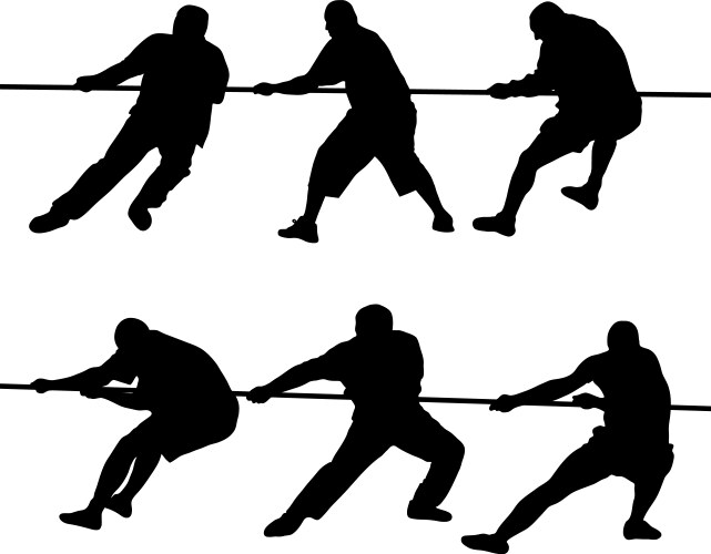 Men pulling on rope Royalty Free Vector Image - VectorStock