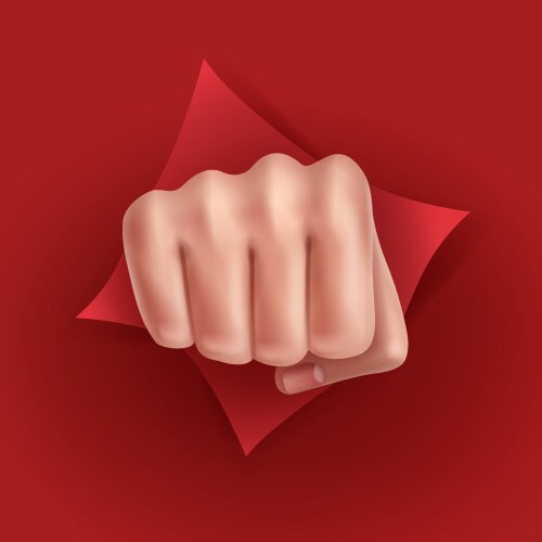 Fist hitting punching in pop art style Royalty Free Vector