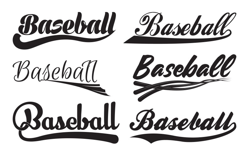 Swooshes text tails for baseball design sports Vector Image
