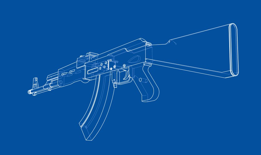 Badass mercenary bear with a machine gun Vector Image