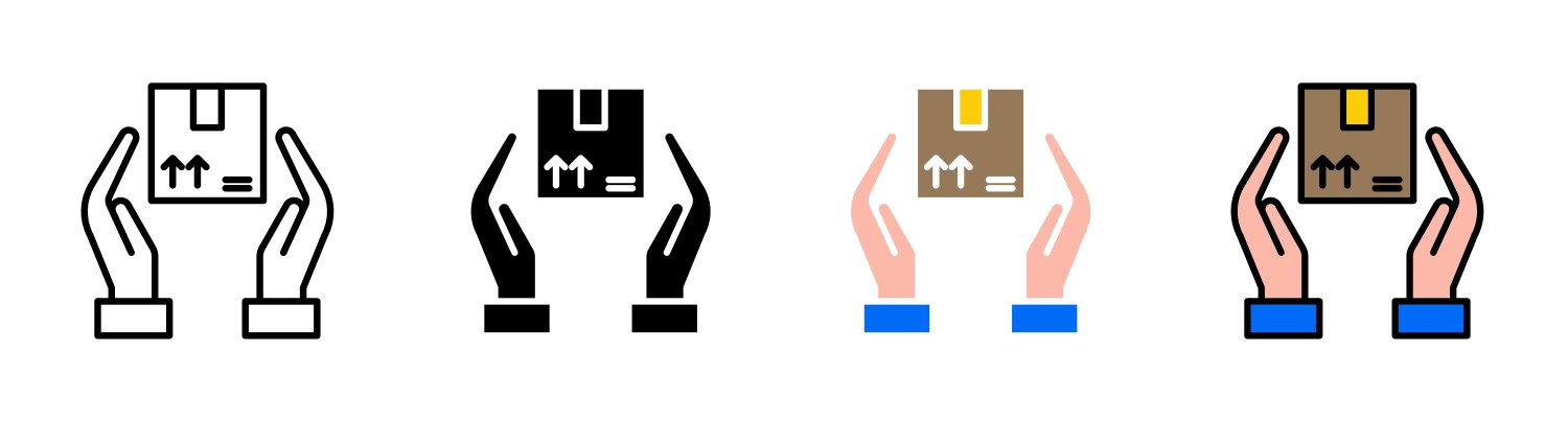 Safe delivery icon set box and parcel symbol Vector Image