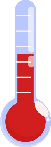 Thermometer showing increasing temperature Vector Image