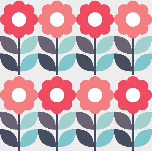 Seamless mid century modern spring pattern Vector Image