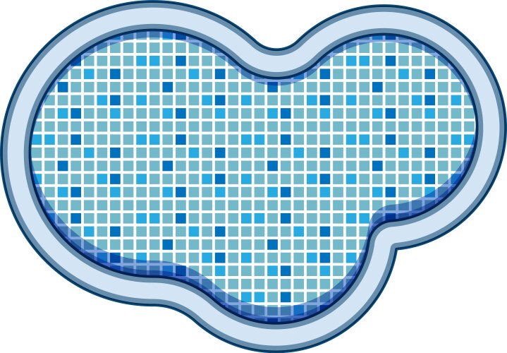 Side top view pool cartoon Royalty Free Vector Image