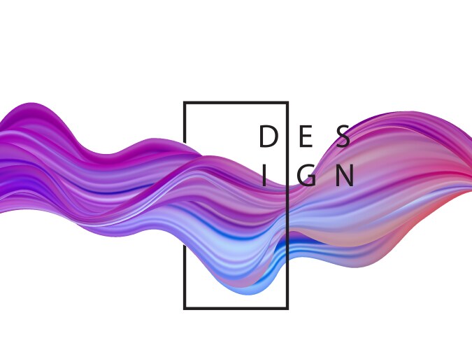 Colorful flow brush stroke ribbon isolated line Vector Image