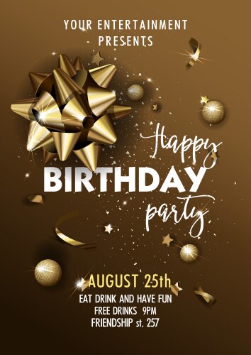 Happy birthday invitation poster template Vector Image