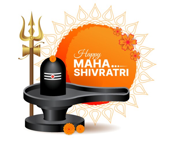 Maha shivratri festival blessing card design Vector Image